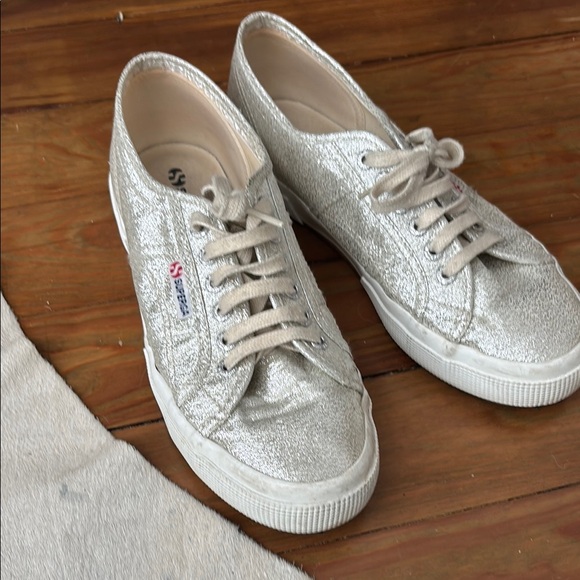 Superga | Shoes | Superga Silver Sneakers With Chunky Platform And ...